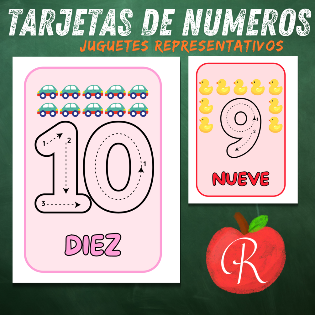 Trazo de números. 10 tarjetas. Diferentes tamaños para impresión ...