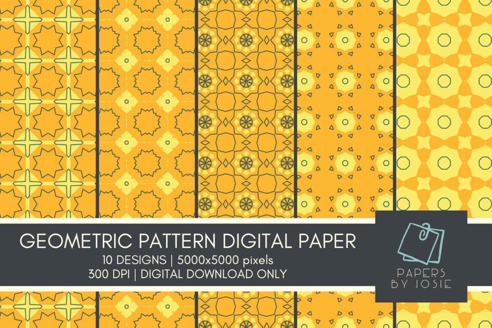 Yellow Geometric Pattern Digital Paper