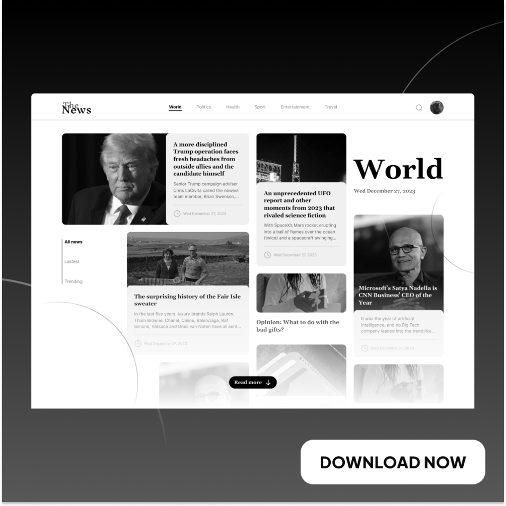 News Website - Bento Style Design Style