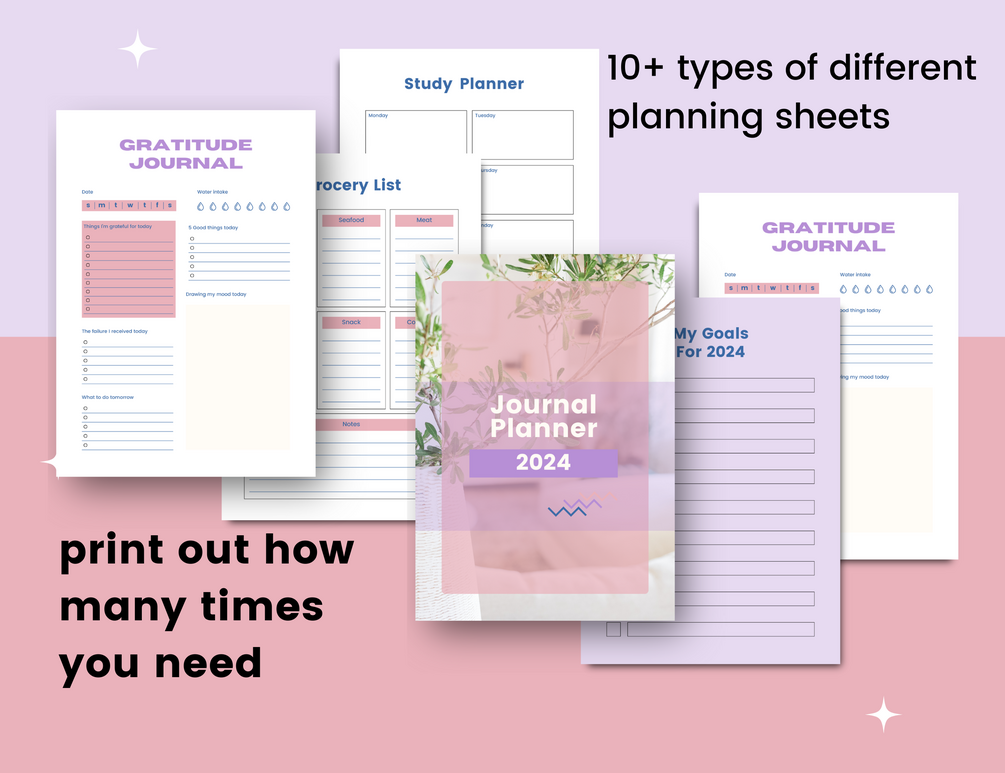 Journal Planner 2024 | Printable & Digital | Timeless Planner Monthly ...