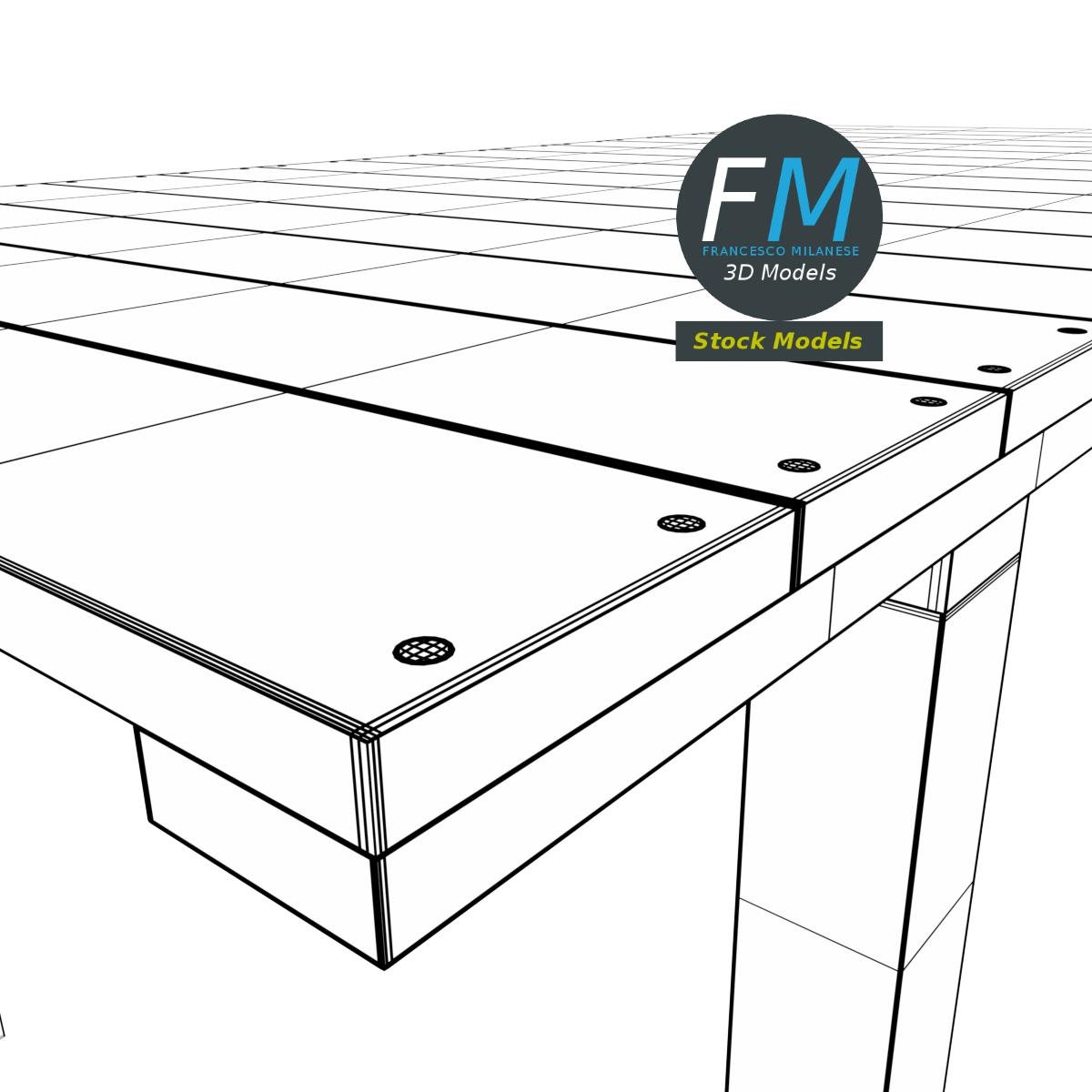 3D MODEL - Wooden pier module