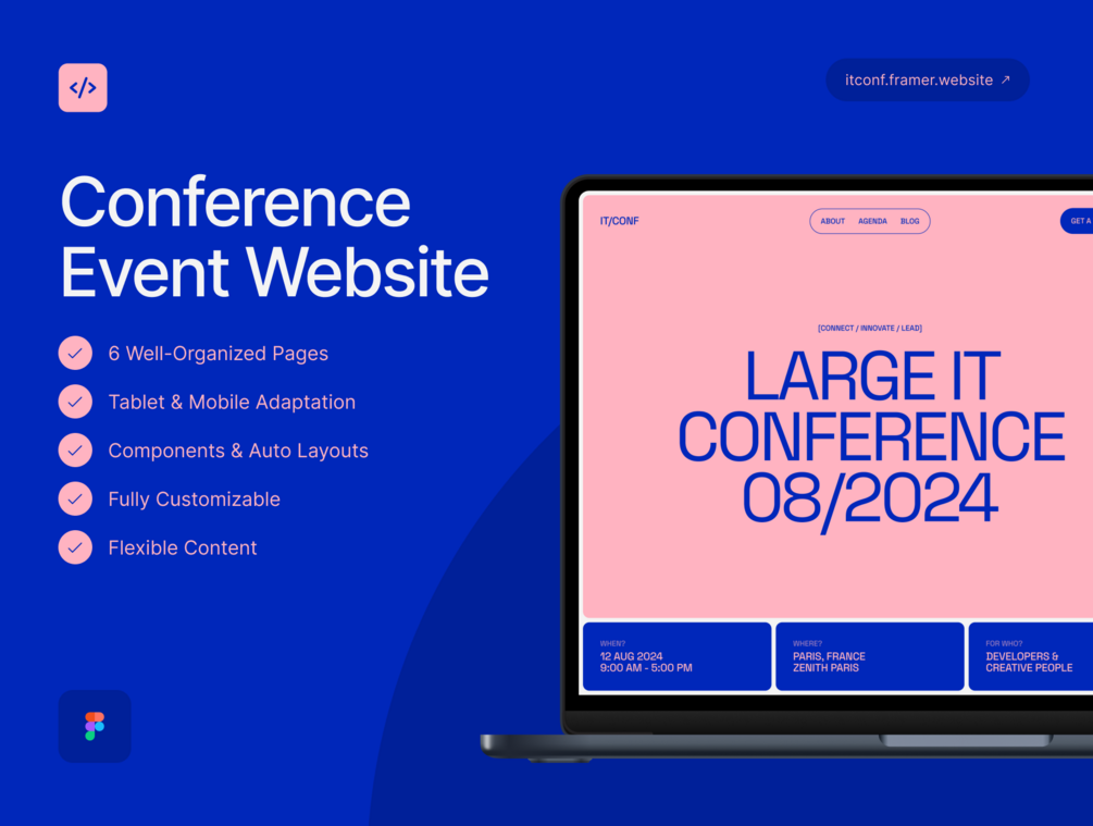 IT/CONF — Conference Event Framer Website Template