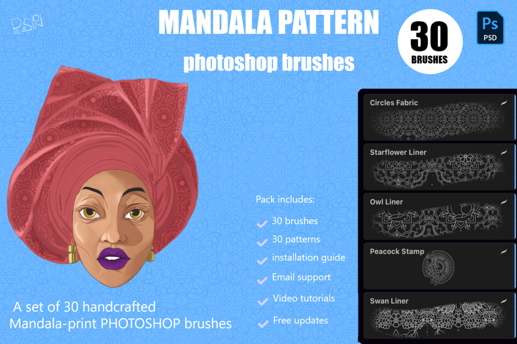 Mandala Pattern Photoshop Brushset