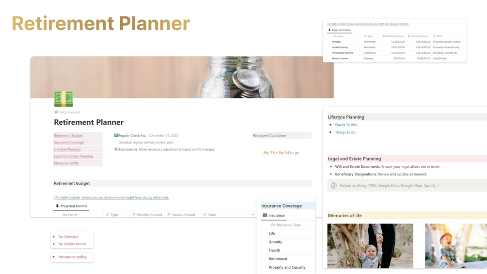 Retirement Planner | Notion Template