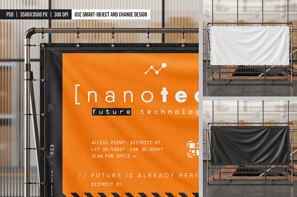 Advertising Banner Stand Mockup