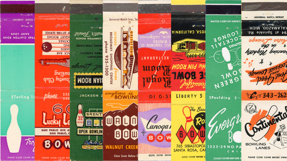 Vintage Mid-Century Bowling Matchbook Collection