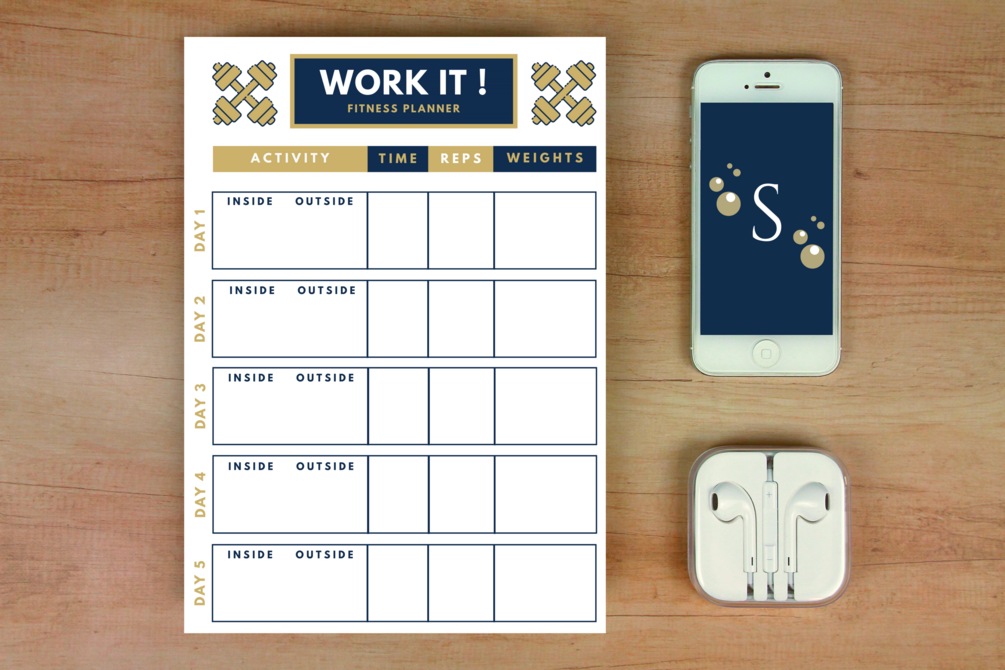 Printable Fitness Workout Planner | A4 Portrait PDF | Digital ...