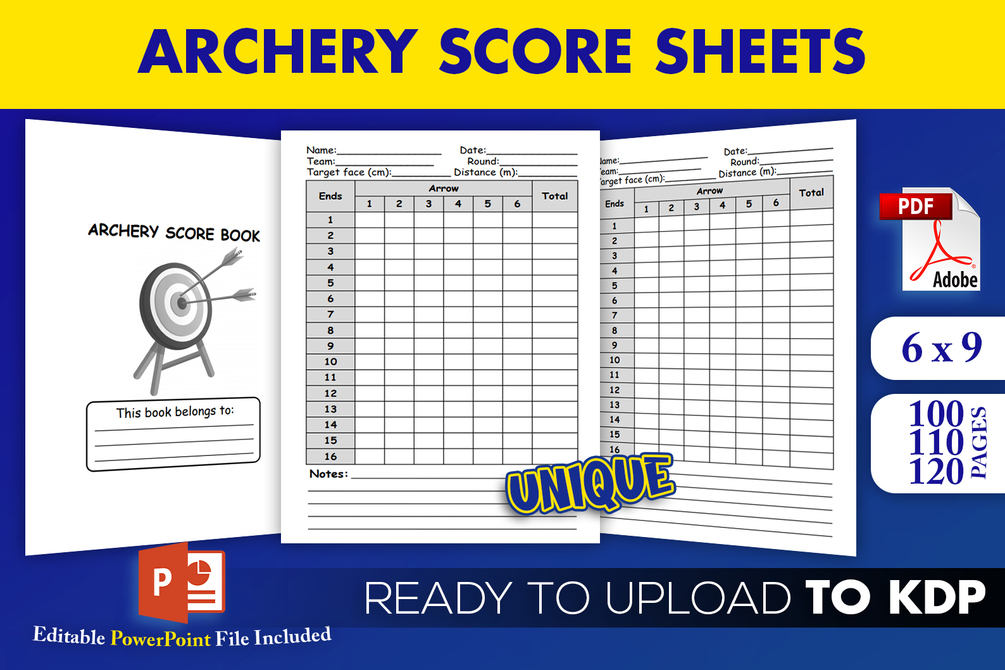 Archery Score Sheets Book | KDP Interior Template Ready to Upload