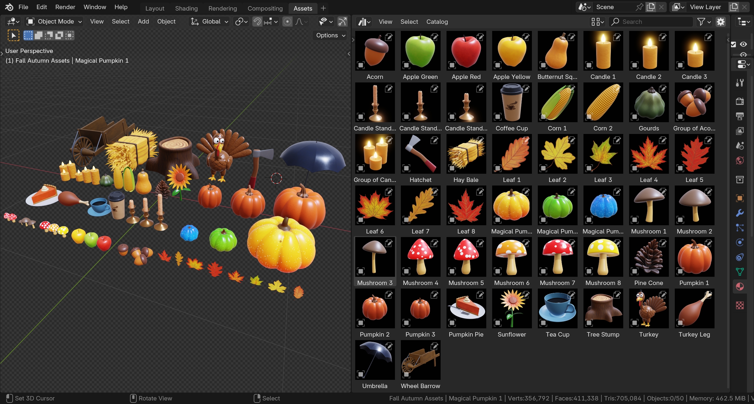 Stylized Fall Autumn Asset Pack 🎃 🍁 🍂