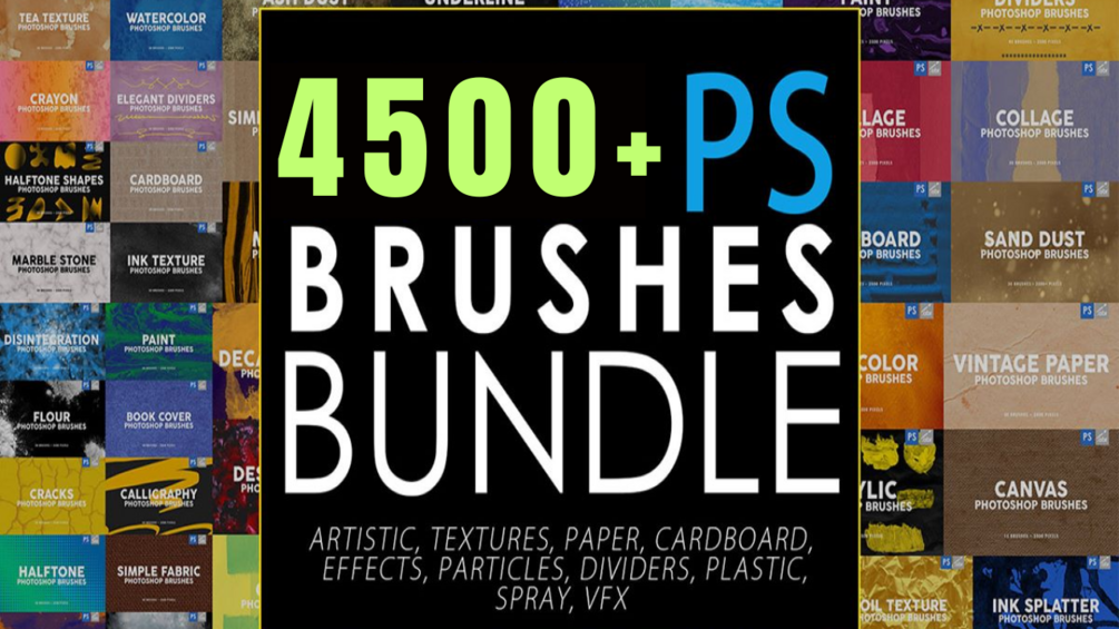4500+ Photoshop Stamp Brushes & MORE | All-In-One Bundle