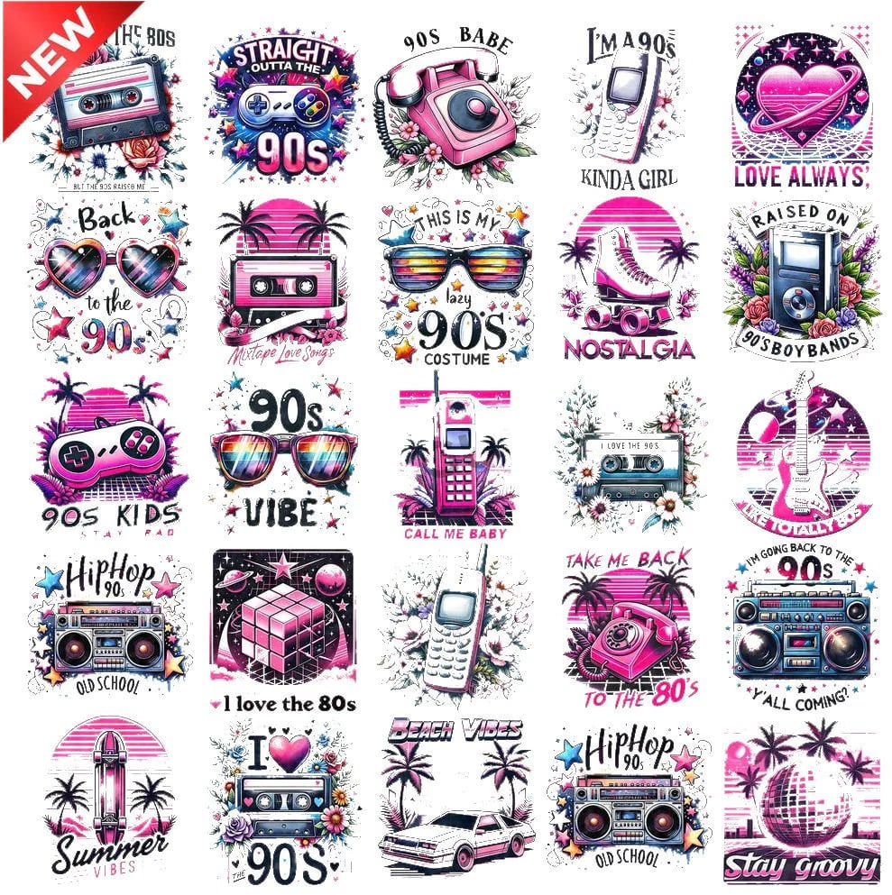 80's & 90's Style Designs Vol 2 PNG 80s T-shirt designs 90s t-shirt ...