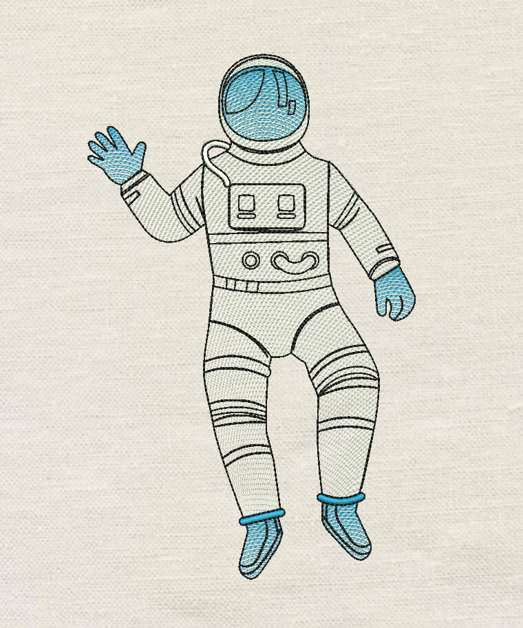 Astronaut embroidery design 3 Sizes -INSTANT D0WNL0AD