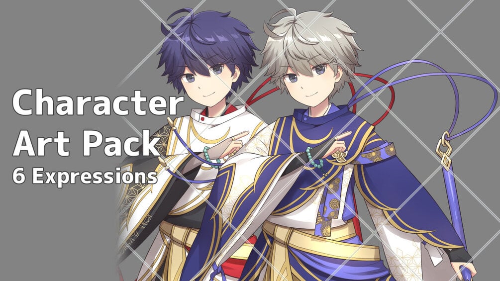 Character Art Pack: 2318-colorA/B - 6 Expressions