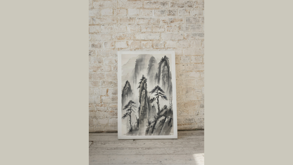 Zen Sumi-e Wall Art Set – 5 Elemental Ink Landscapes (Digital Download)