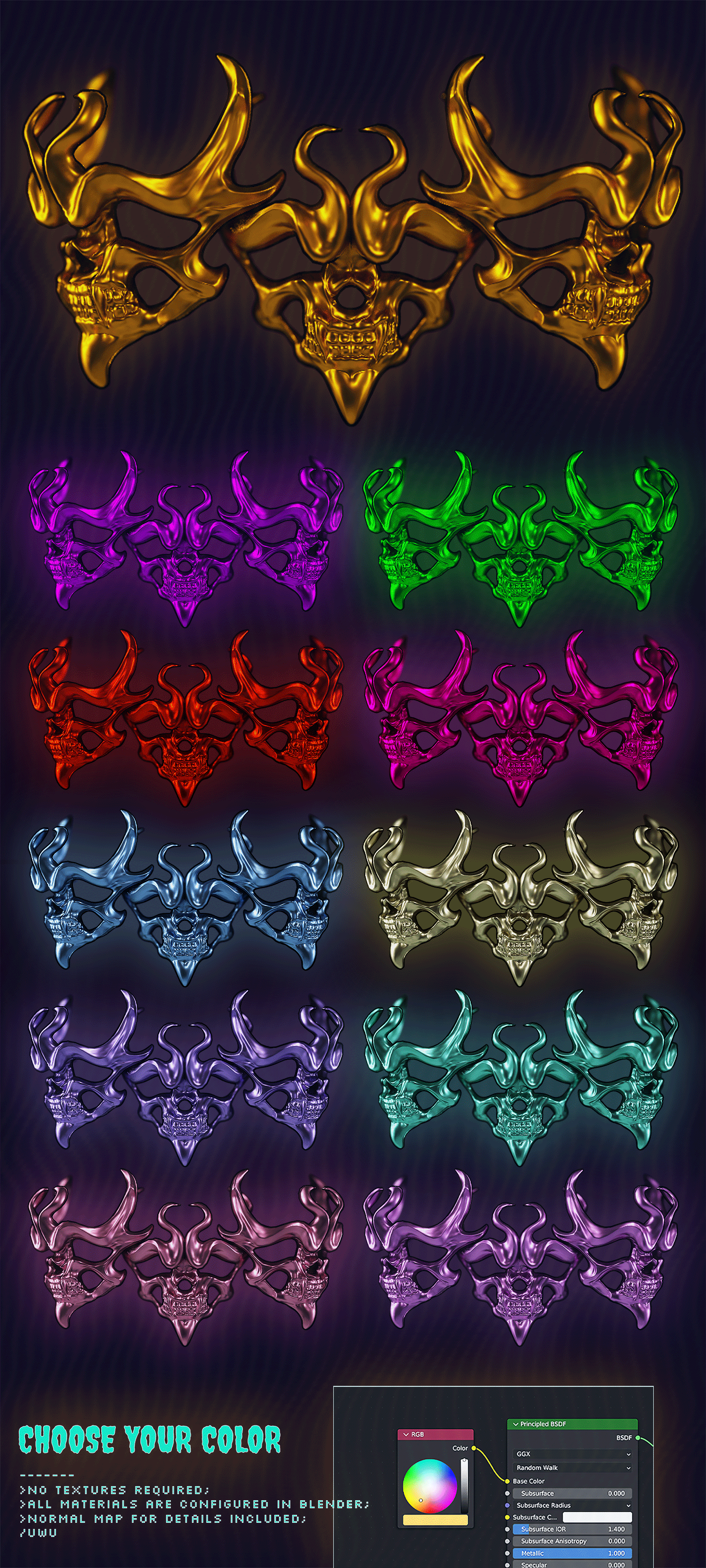Golden(any color) Skull Mask