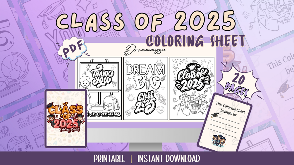 Class of 2025 Coloring Pages – 20 Printable Graduation Sheets for Kids!