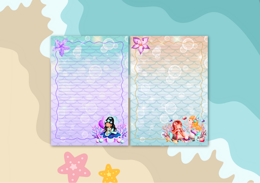 Printable Mermaid Notepad