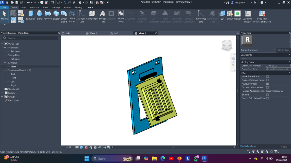 Family Revit Sluice Gate / Automatic Flap Gate