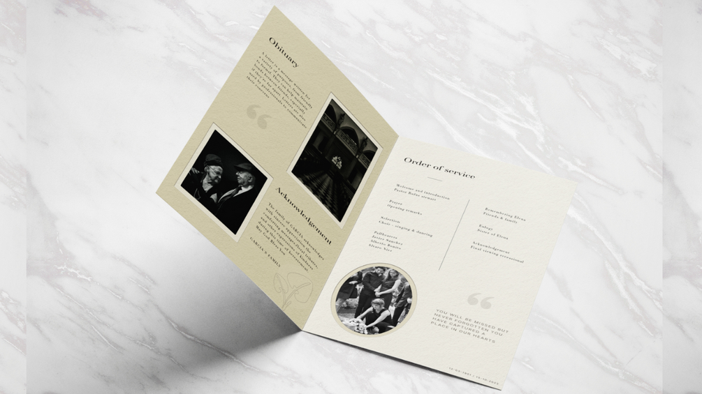 Simple Funeral Program Template