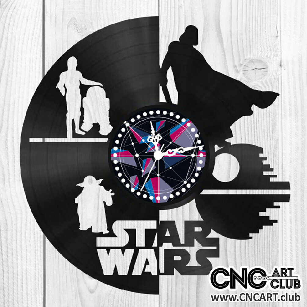 clocks-1002 - Star wars clock design to cut on vinyl disc. Download for ...