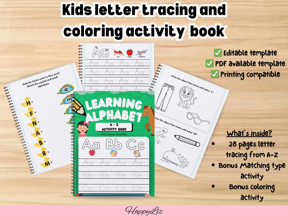 LEARNING ALPHABET from A-Z ACTIVITY WORKBOOK