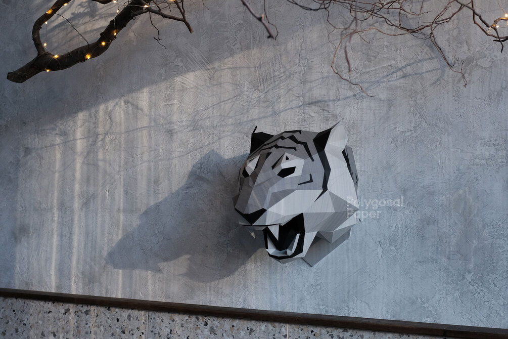 Tiger Head: PDF File for Making Paper Trophy Head DIY Papercraft ...