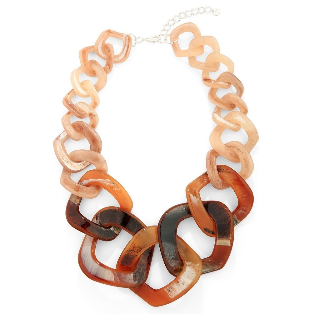 Chunky Chains Shell Necklace - Beige/Coffee