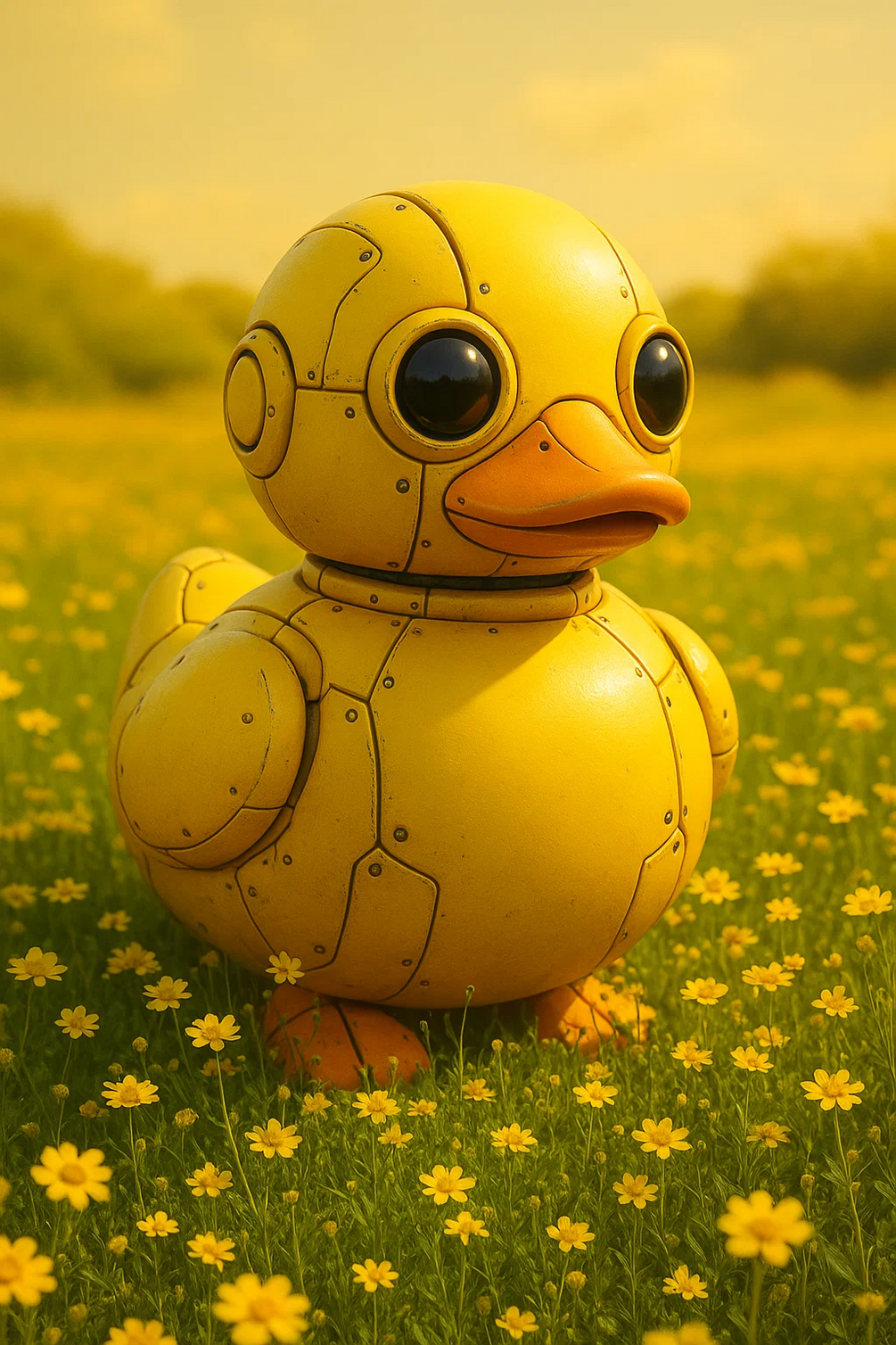 Mecha Rubber Duck PNG Set – 8 Cute Yellow Robot Ducks
