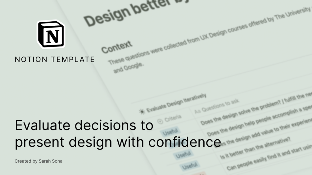 Evaluate your design decisions to present with confidence - UX