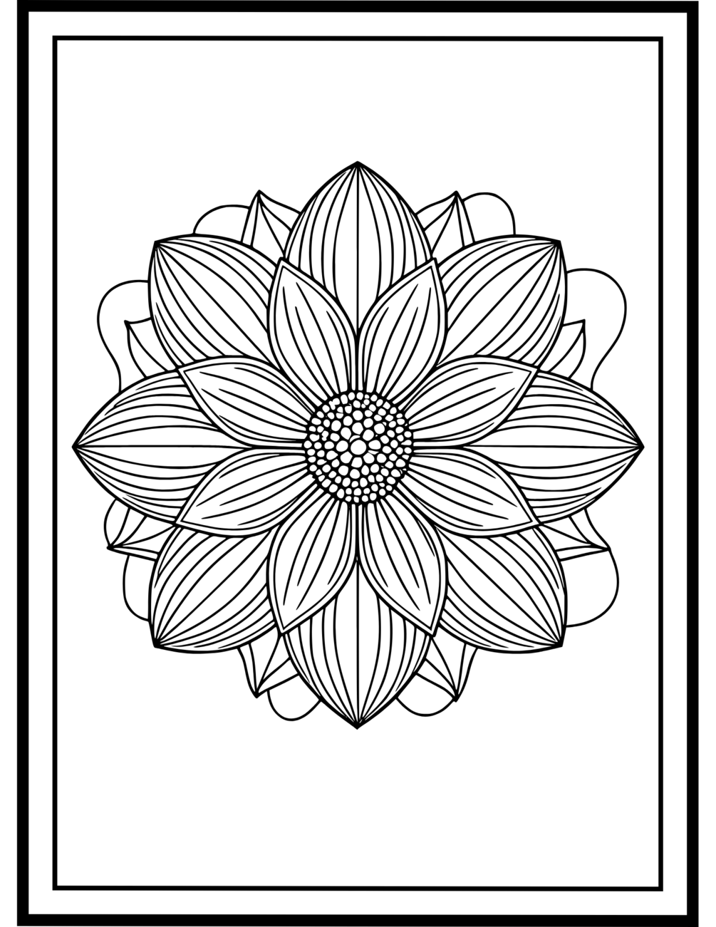 50 Flower Coloring Pages for Adults – Printable PDF for Relaxation ...