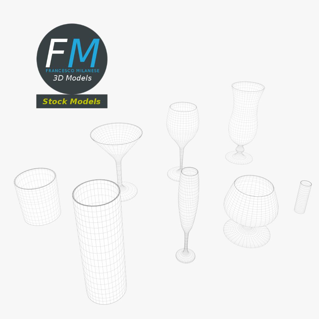3D MODEL - Cocktail glasses