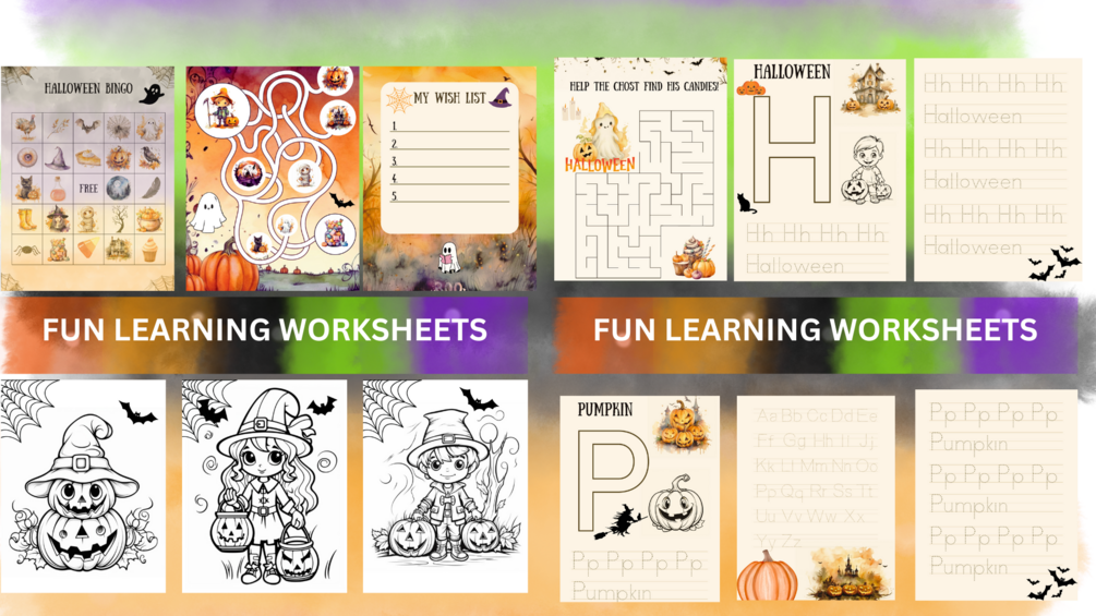 Halloween Educalional Worksheets Pages