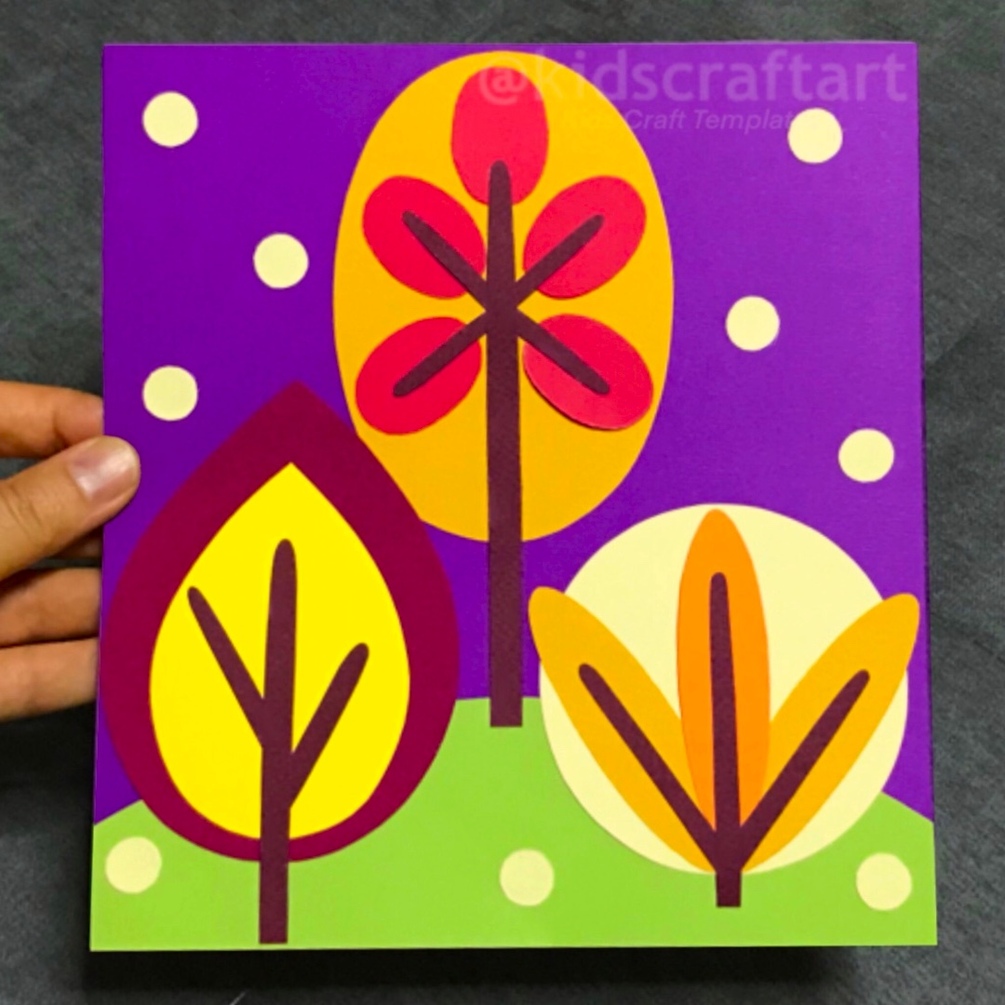 2D SHAPE Autumn Forest Craft Fall Tree Crafts Trees September October ...