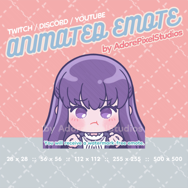 Fern Pout Face Animated Emote, Animated Emoji, Twitch, Discord, Youtube ...