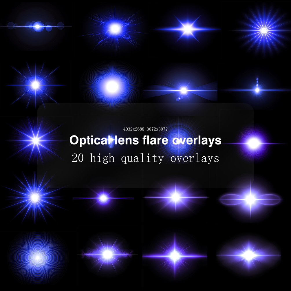 Optical lens flare overlays