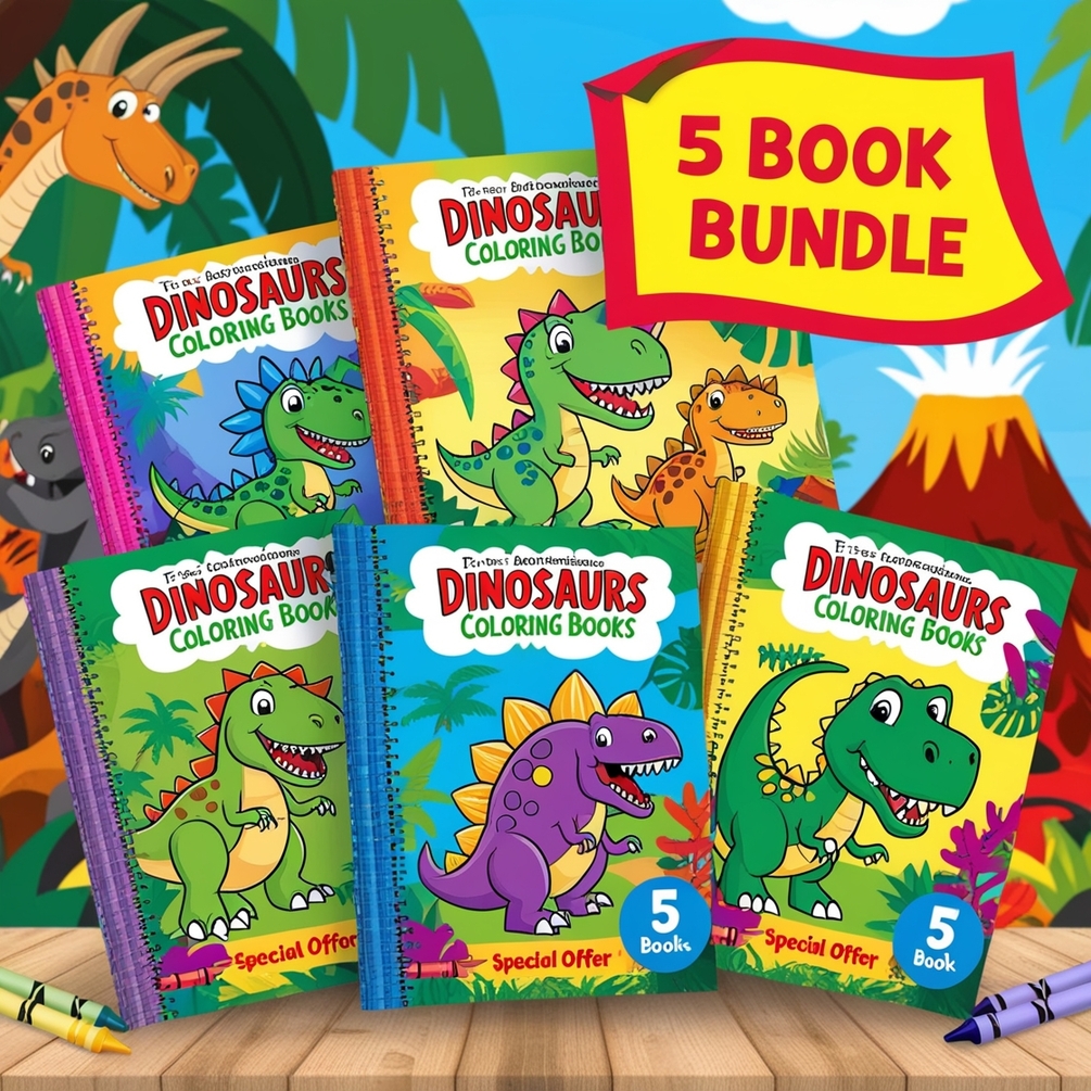 5 Fun Dinosaur Coloring Book 🦕