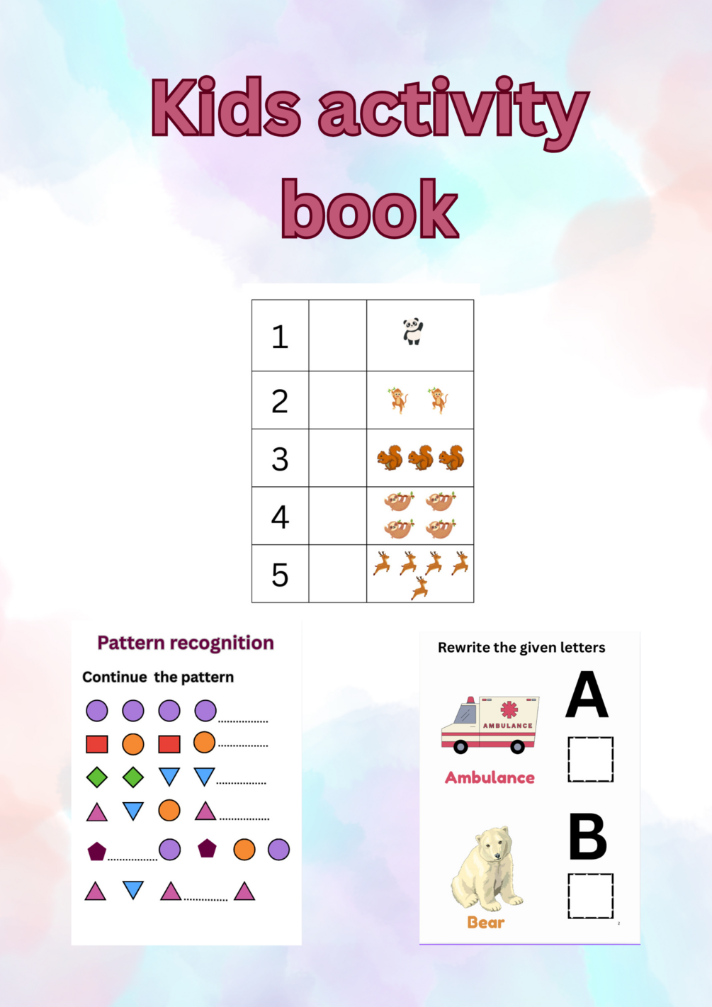 Kindergarten all in one activity book