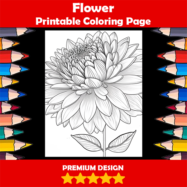 Beautiful Flower Printable Coloring Page For Kids Teens and Adults ...