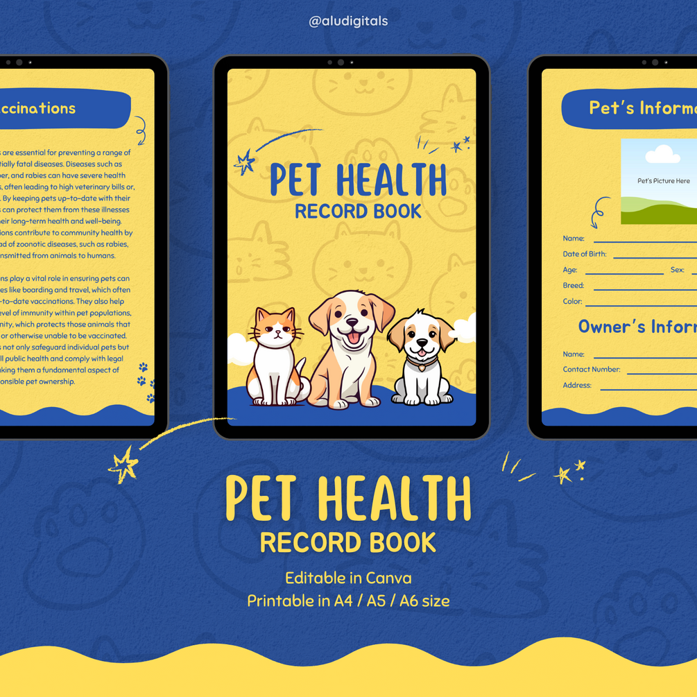Pet Health Record Book