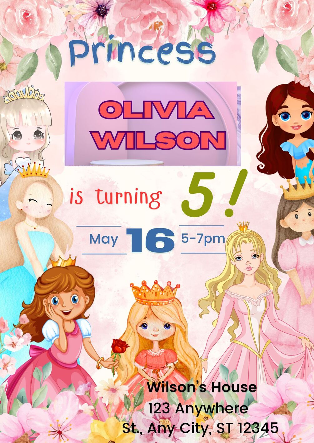 Modern Editable Birthday Invitation Templates - Digital Print At Home ...
