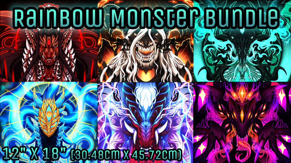 12" x 18" Rainbow Monster Bundle 6 Pack
