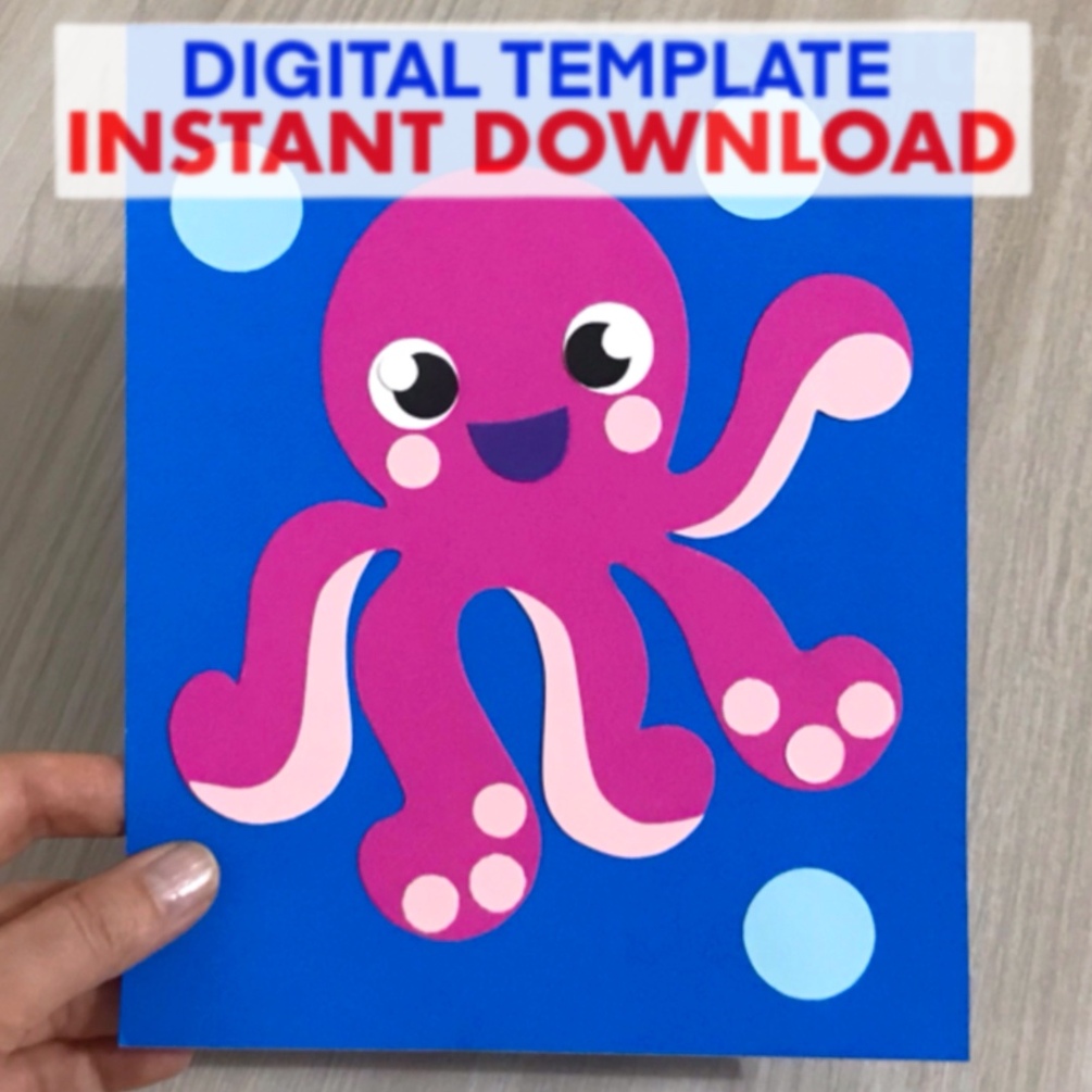 2D Shape Under the Sea Octopus Craft Ocean Habitat Animals Summer ...