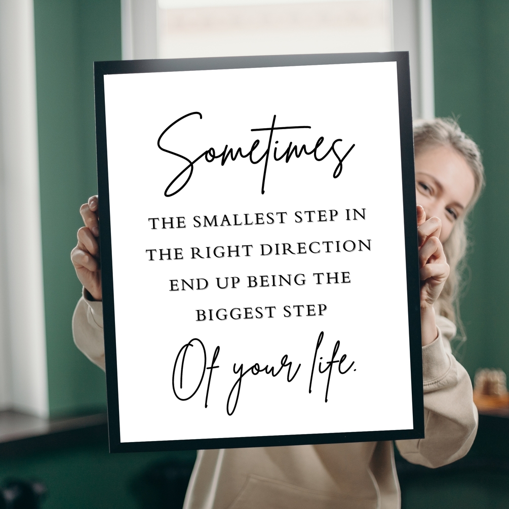 The Smallest Step In Life Printable Wall Art - Inspirational Quote Wall ...