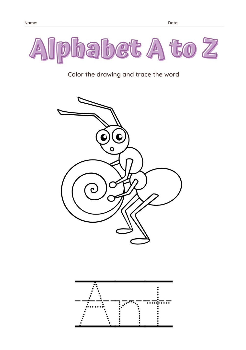 Activity Book for Kids Alphabet A-Z