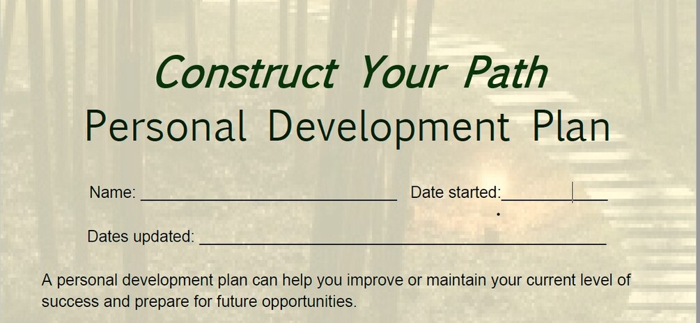 Construct Your Path Personal Development Plan