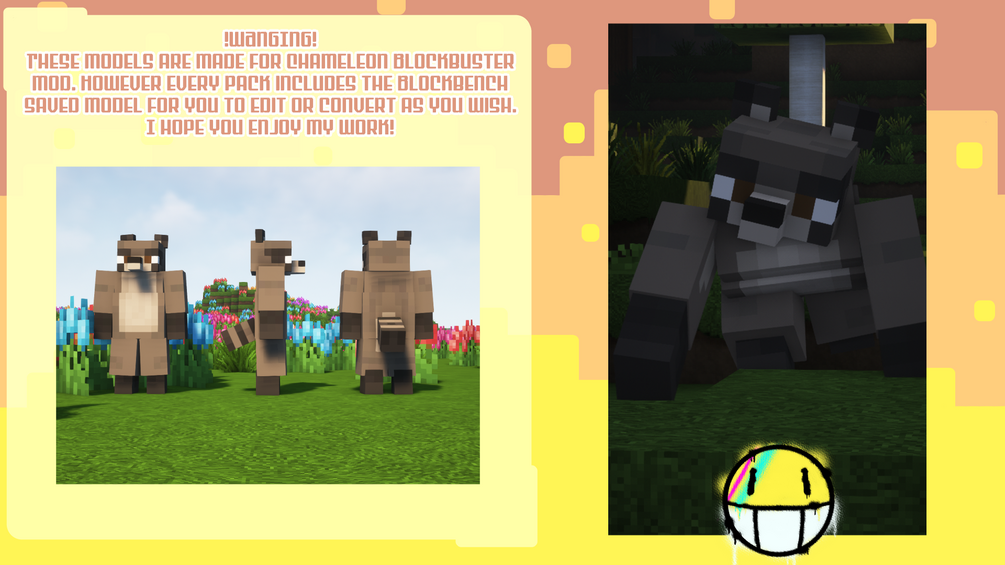 Anthro Minecraft Raccoon Model!