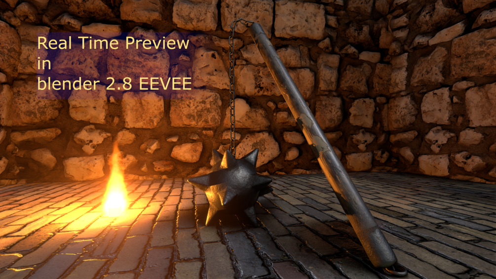 PBR game ready chain ball mace low poly