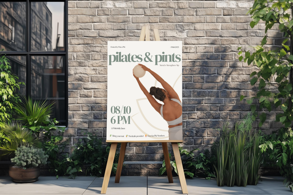 Pilates & Pints Flyer Template – Wisco Phi Work Week Edition