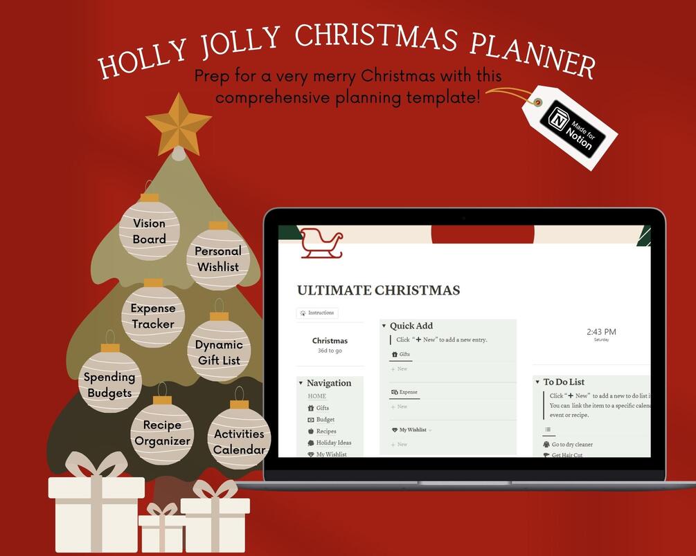 Holly Jolly Notion Christmas Planner
