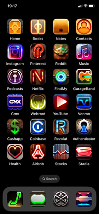 Icon pack with Plasmarized Textured Icons Iconic Glow